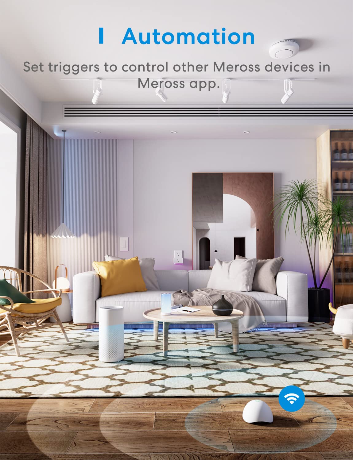 meross Smart Water Leak Detector, WiFi Water Sensor Support Apple HomeKit, SmartThings, IP67 Waterproof with App Alerts, Audio Alarm, 100M Range for Home Basement Kitchen (Meross Hub Included)