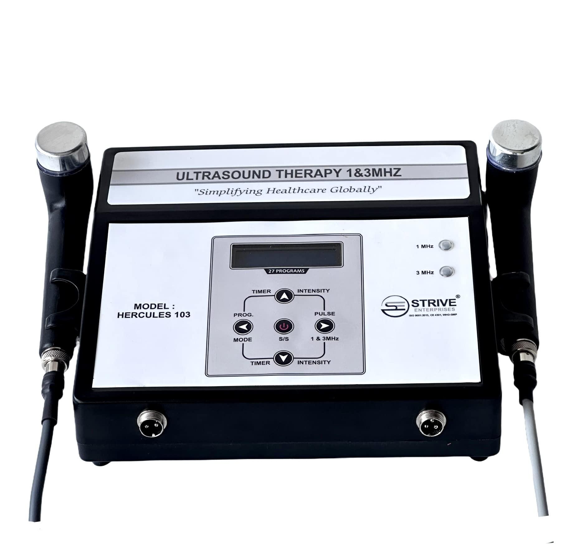 Strive Enterprises 1 & 3 MHz Ultr-as-ound Ther-apy Mach-ine : Ultra-o-Sonicx (Black Color)