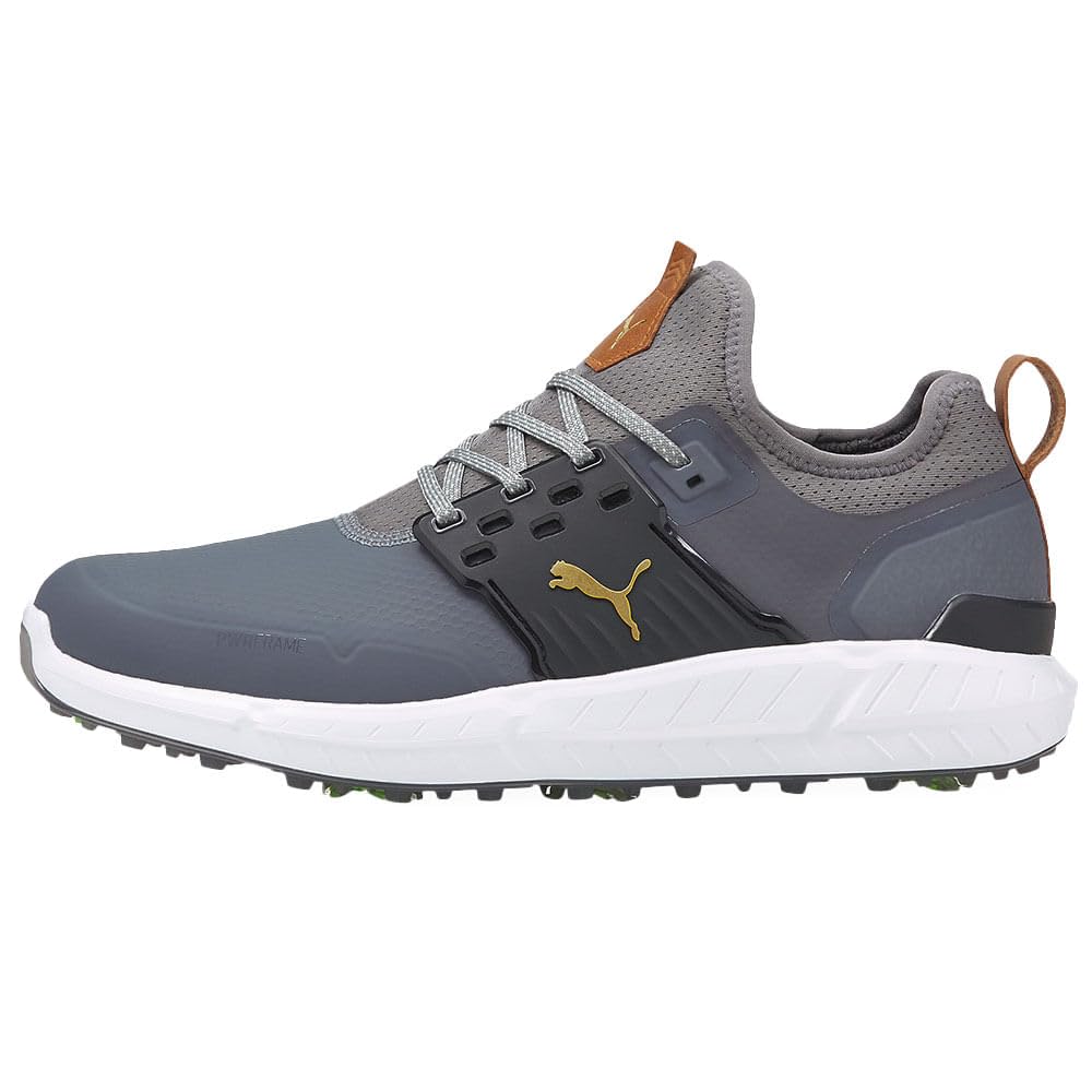 Puma Golf Men's Ignite Articulate Golf Shoe, Puma Black-Puma Team Gold-Quiet Shade, 12.5 Wide