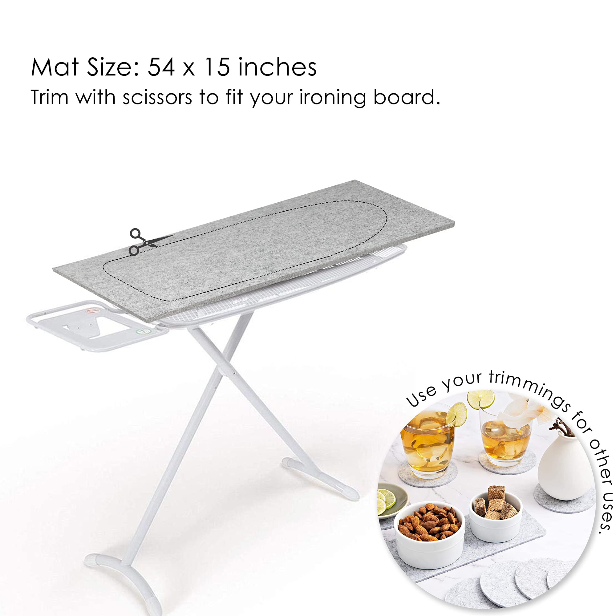 OHOCO Wool Pressing Mat for Quilting - 17" x 24" Extra Large Felt Ironing Pad 1/2" Thick, 100% New Zealand Wool for Ironing, Sewing, Cutting on Ironing Board, Tabletop, Dryer, Countertop