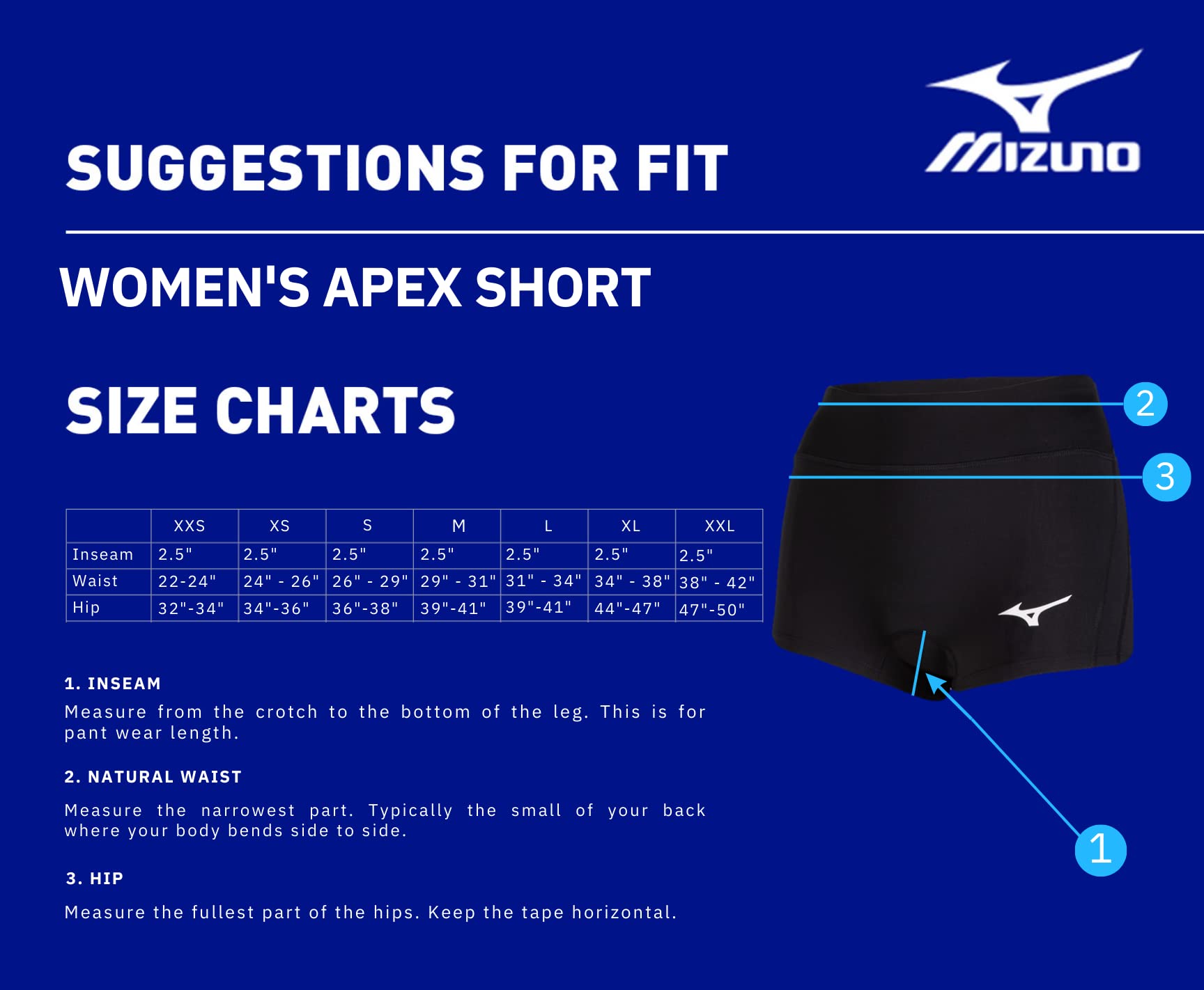 Mizuno Women's Apex 2.5" Inseam Volleyball Short, Quiet Shade, X-Small