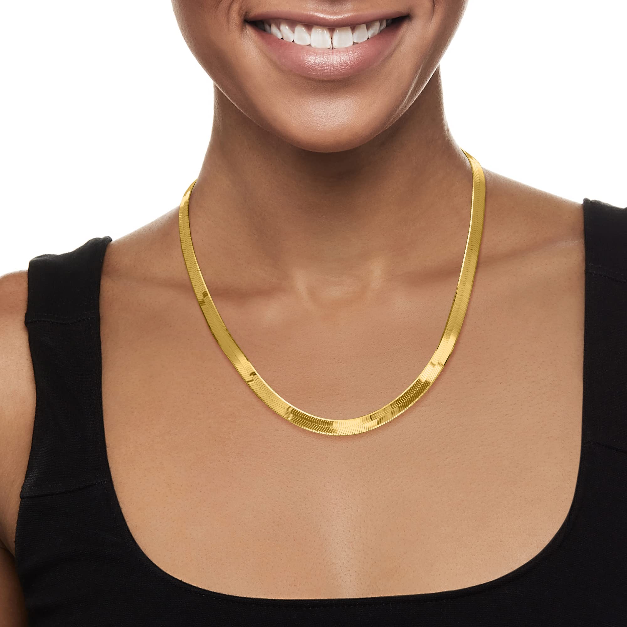 Ross-Simons Italian 6mm Herringbone Chain Necklace