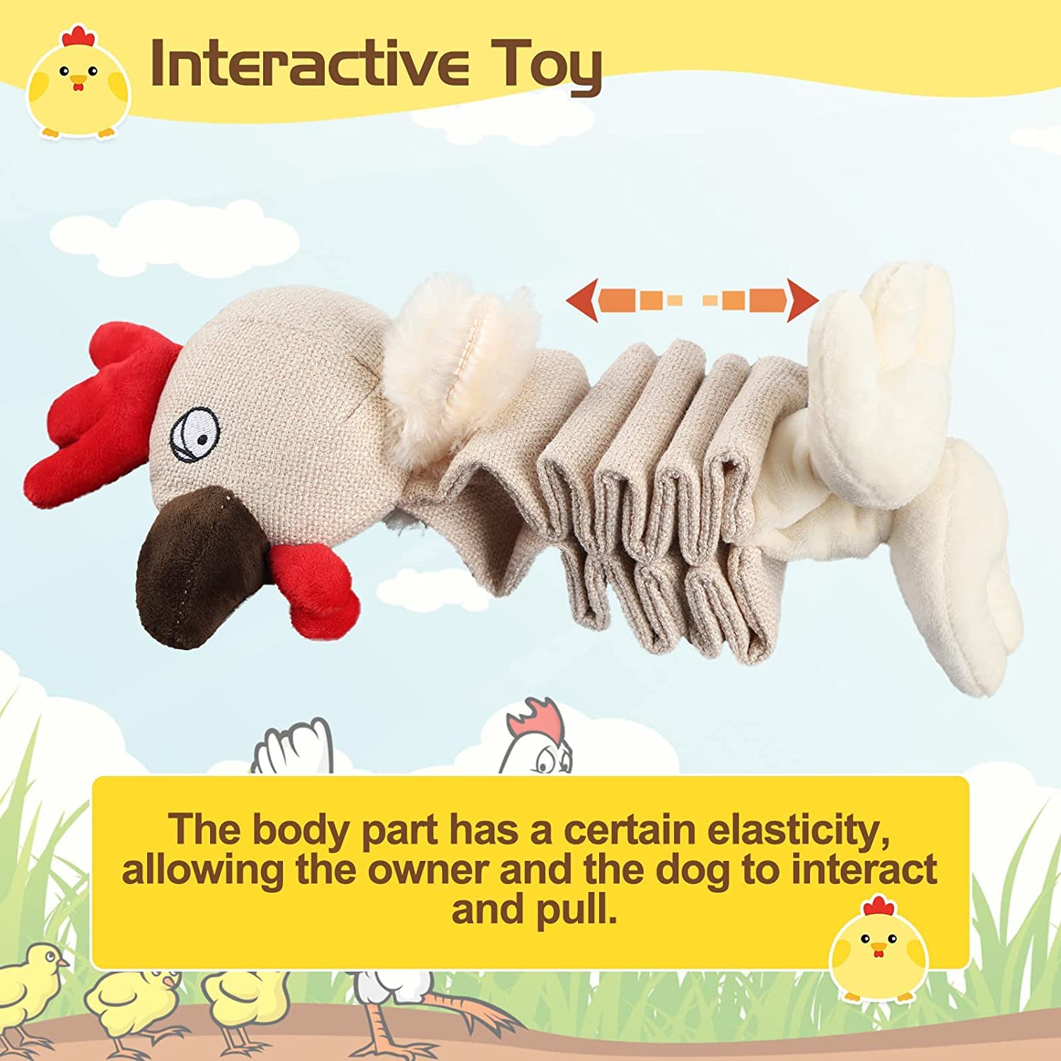PUPTECK Holiday Dog Squeaky Toy - Soft Plush Interactive Chew Toys for Small Medium Dogs