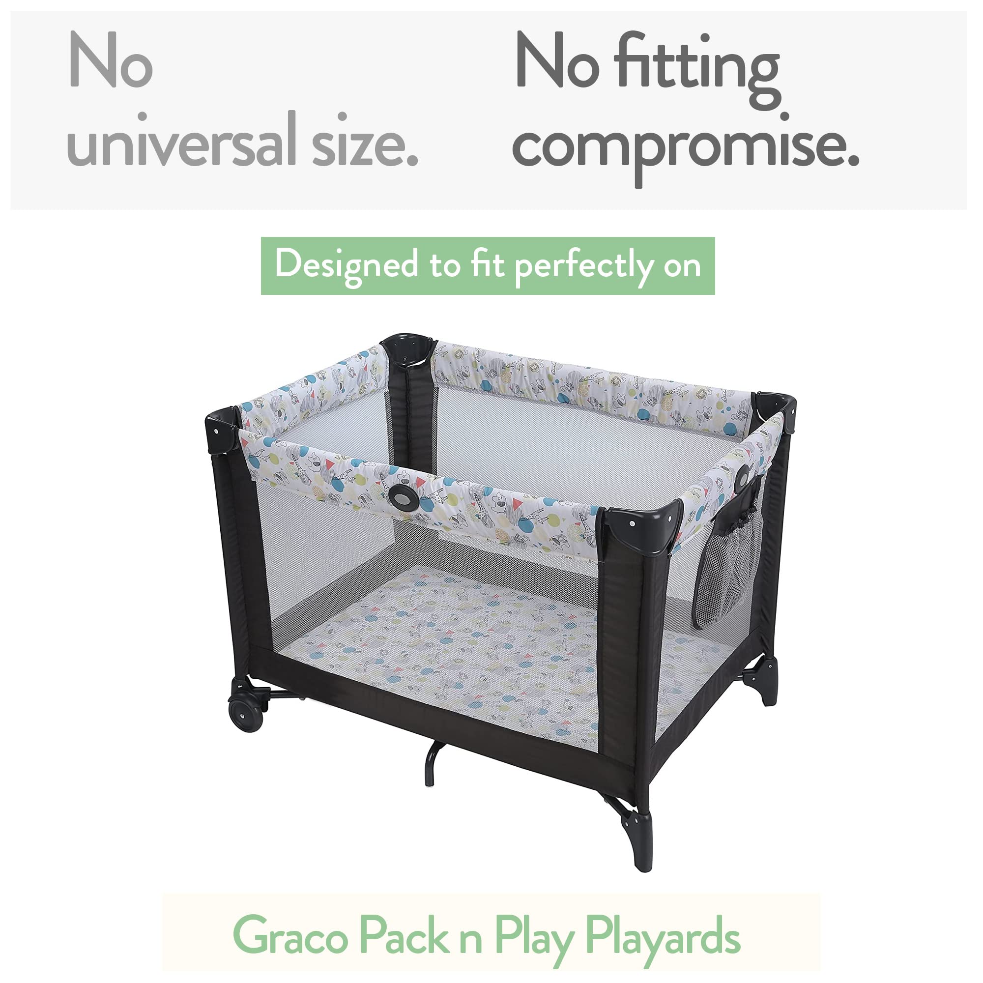 Pack and Play Sheets Fitted β for Graco Pack n Play Playard β 2 Pack β Snuggly Soft Jersey Cotton Mini Crib Mattress Sheets Set for Baby Girl β Pink Bows, Chevron