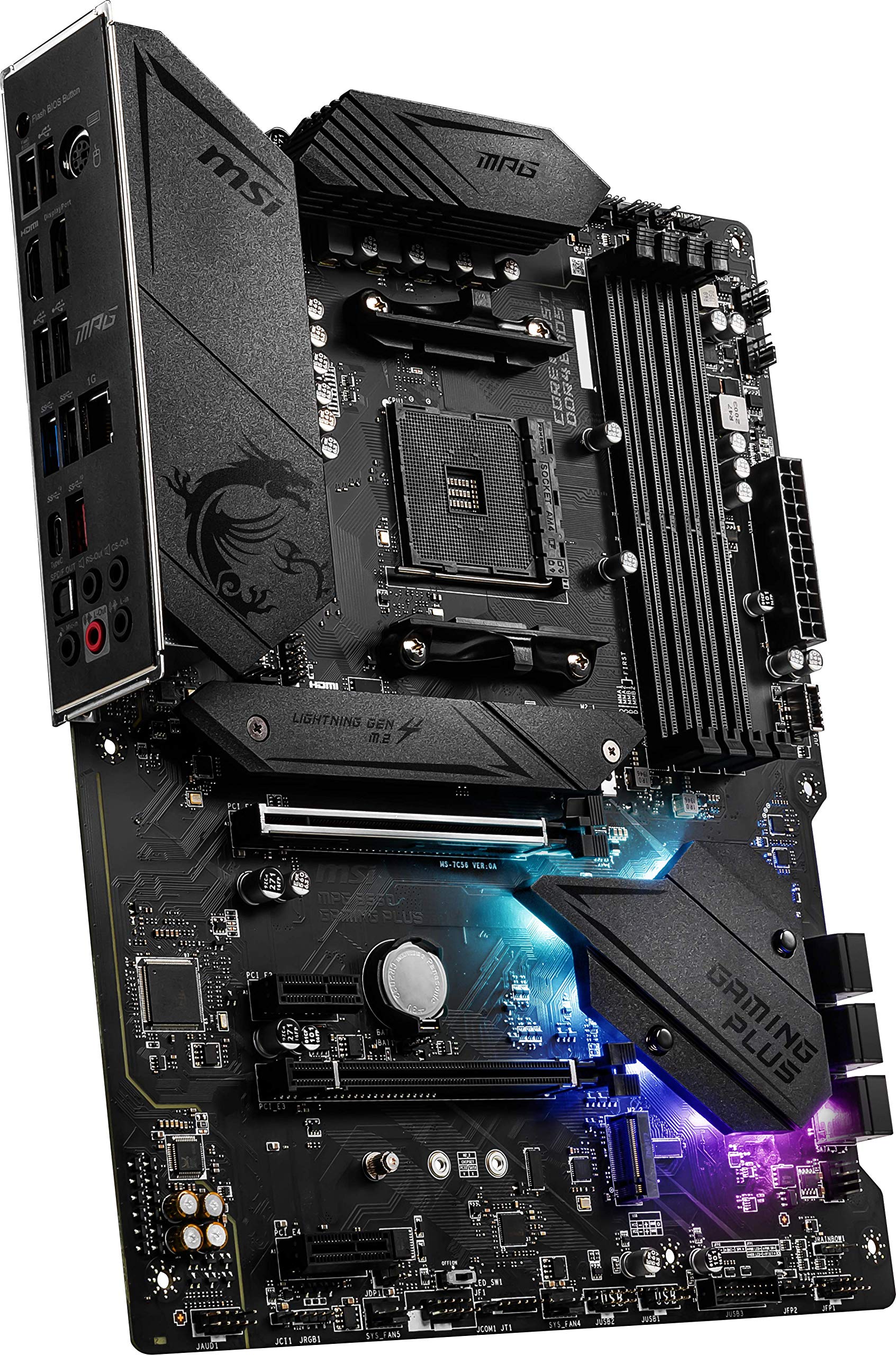 MSI MPG B550 GAMING PLUS Gaming Motherboard (AMD AM4, DDR4, PCIe 4.0, SATA 6Gb/s, M.2, USB 3.2 Gen 2, HDMI/DP, ATX)