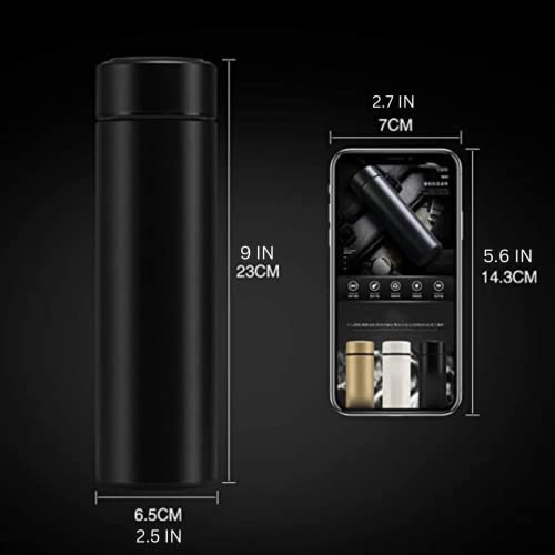 Shari’s Tea – Temperature Controlled Thermos with Infuser - Smart Coffee and Tea Thermos with LED Temperature Display in Fahrenheit, Insulated Bottle Stay Hot or Cold for up to 24 Hrs.