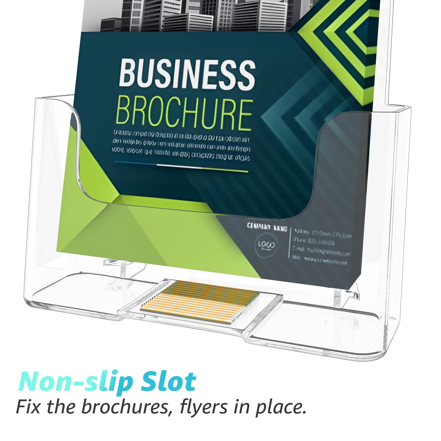 MaxGear Acrylic Brochure Holder 6 x 8 inch, Display Stand Plastic Flyer Holders, for 5.5 x 8.5 inch, 5 x 7 inch Menu Clear Literature Trifold Pamphlet Magazine Holders Countertop or Wall Mount, 2 Pack