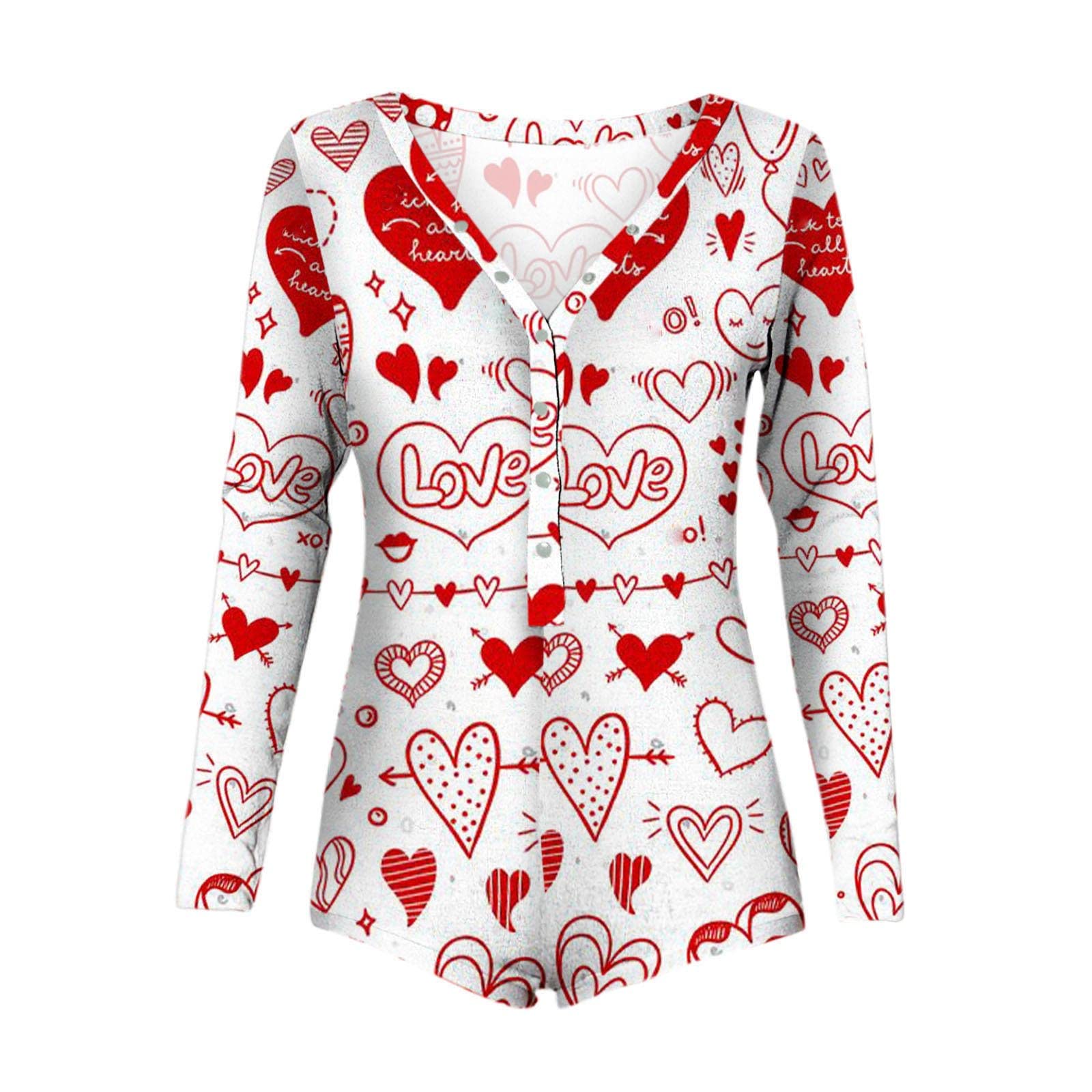 Lingerie for Women's Valentines Onesie Pajamas One Piece Bodysuit Bodycon Romper Teddy Jumpsuit Backless Babydoll, Multicolor, Large