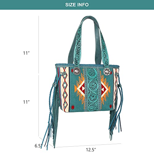 Montana West Western Tote Bag for Women Aztec Tapestry Tooled Collection Concealed Carry Handbag MW1211G-8317TQ