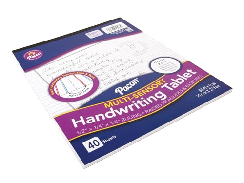 Pacon Multi-Sensory Ruled Handwriting Tablet, White