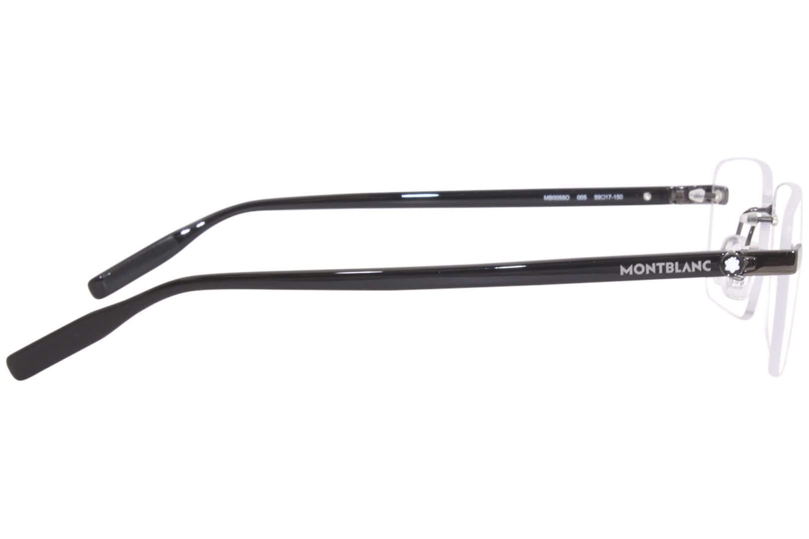 Montblanc Rimless Eyeglasses MB0055O 005 Dark Ruthenium/Black 59mm 0055