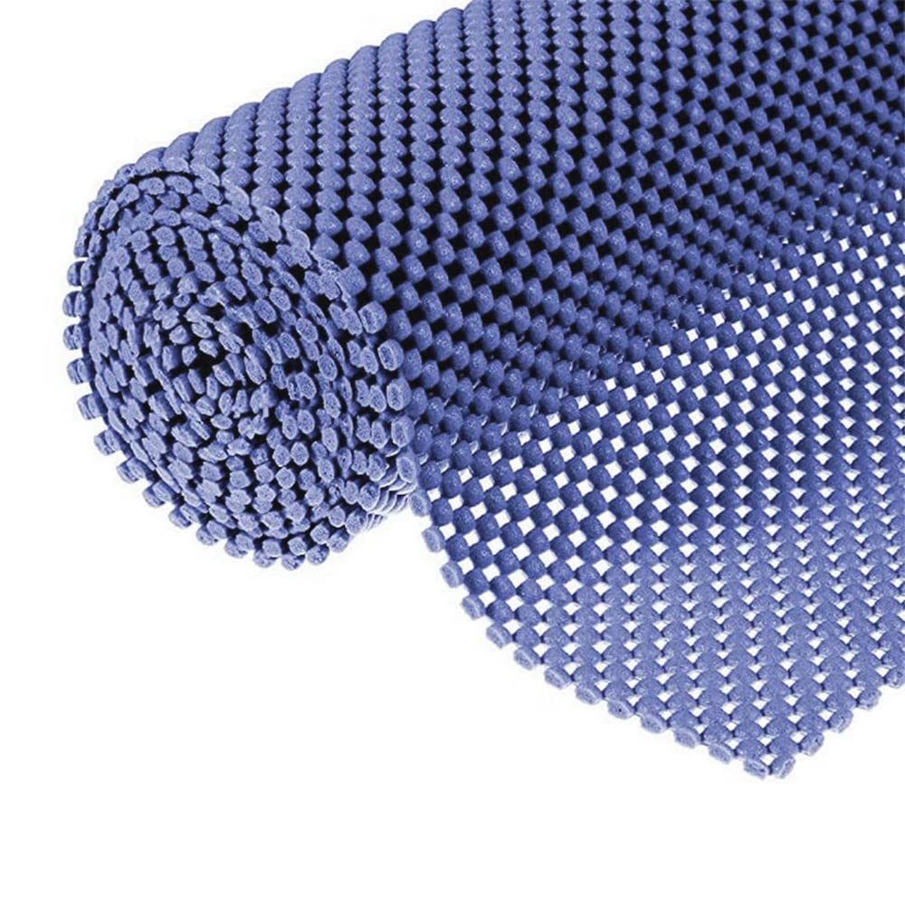 Shelf and Drawer Liner 12" X6.5’ Grid Pattern PVC Non-Adhesive Grip Liner for Kitchen Cabinets,Shelves,Storage, Kitchen and Desks (Blue)