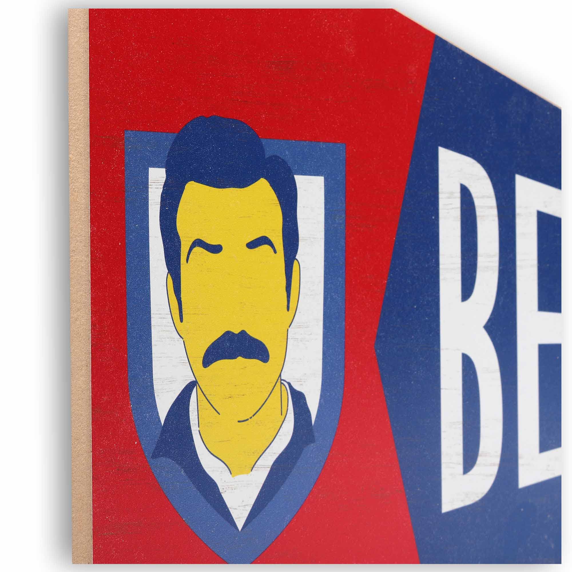 Open Road Brands Ted Lasso Believe Pennant Wood Wall Decor - Large Ted Lasso Wall Art for Home or Office - Great Gift Idea