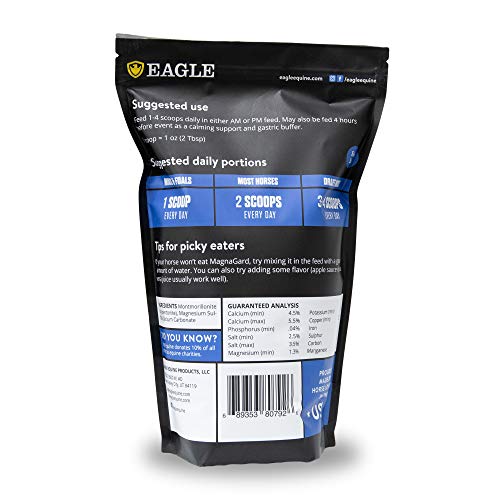 MagnaGard - Gastric Support Supplement for Horses | Relieves Ulcers, Calming Supplement, Magnesium & Other Vital Minerals | Powder, 4 Pound Bag, 30-Day Supply | by Eagle Equine