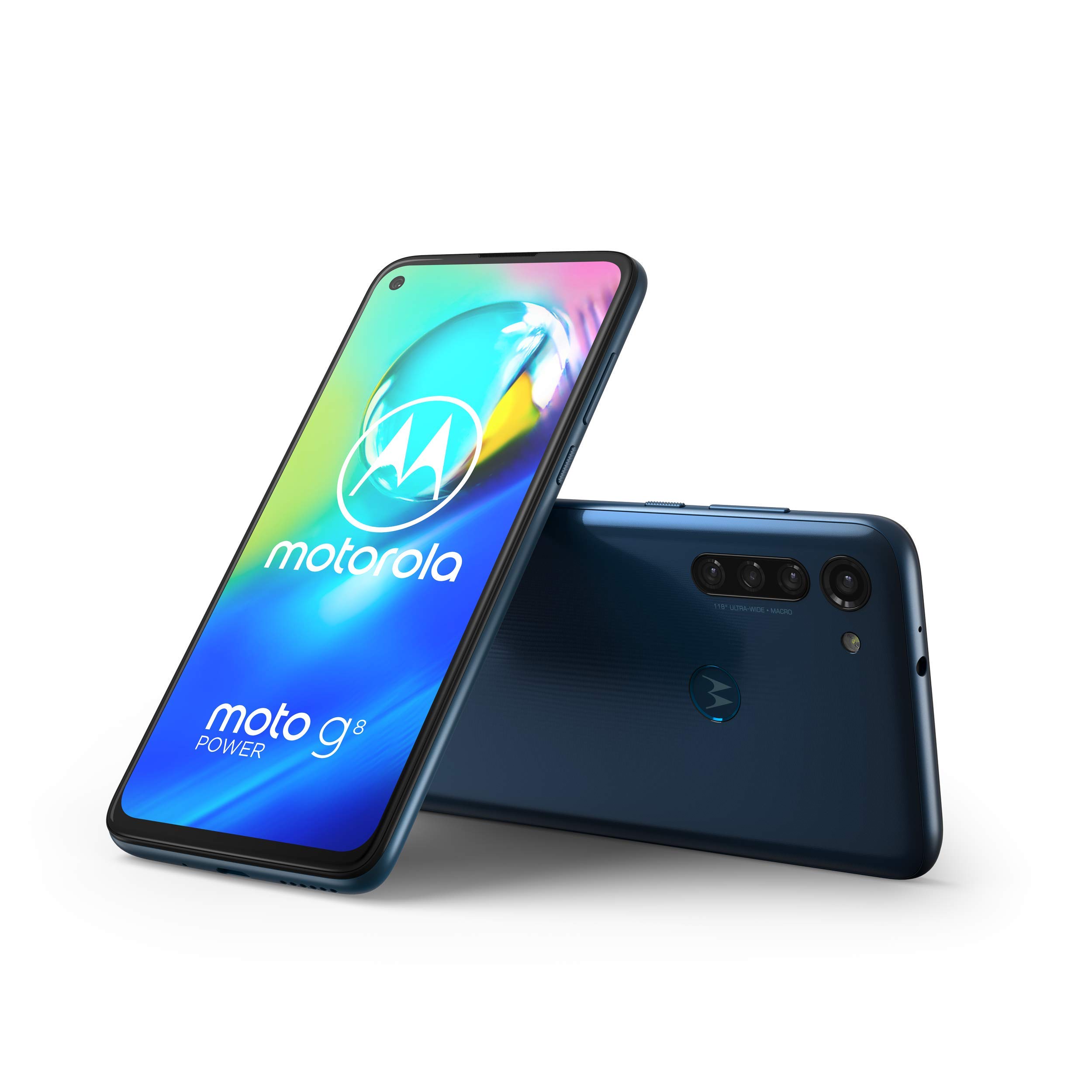 Motorola Moto G8 Power XT2041-3 Dual-SIM 64GB (GSM Only | No CDMA) Factory Unlocked 4G/LTE Smartphone (Capri Blue) - International Version