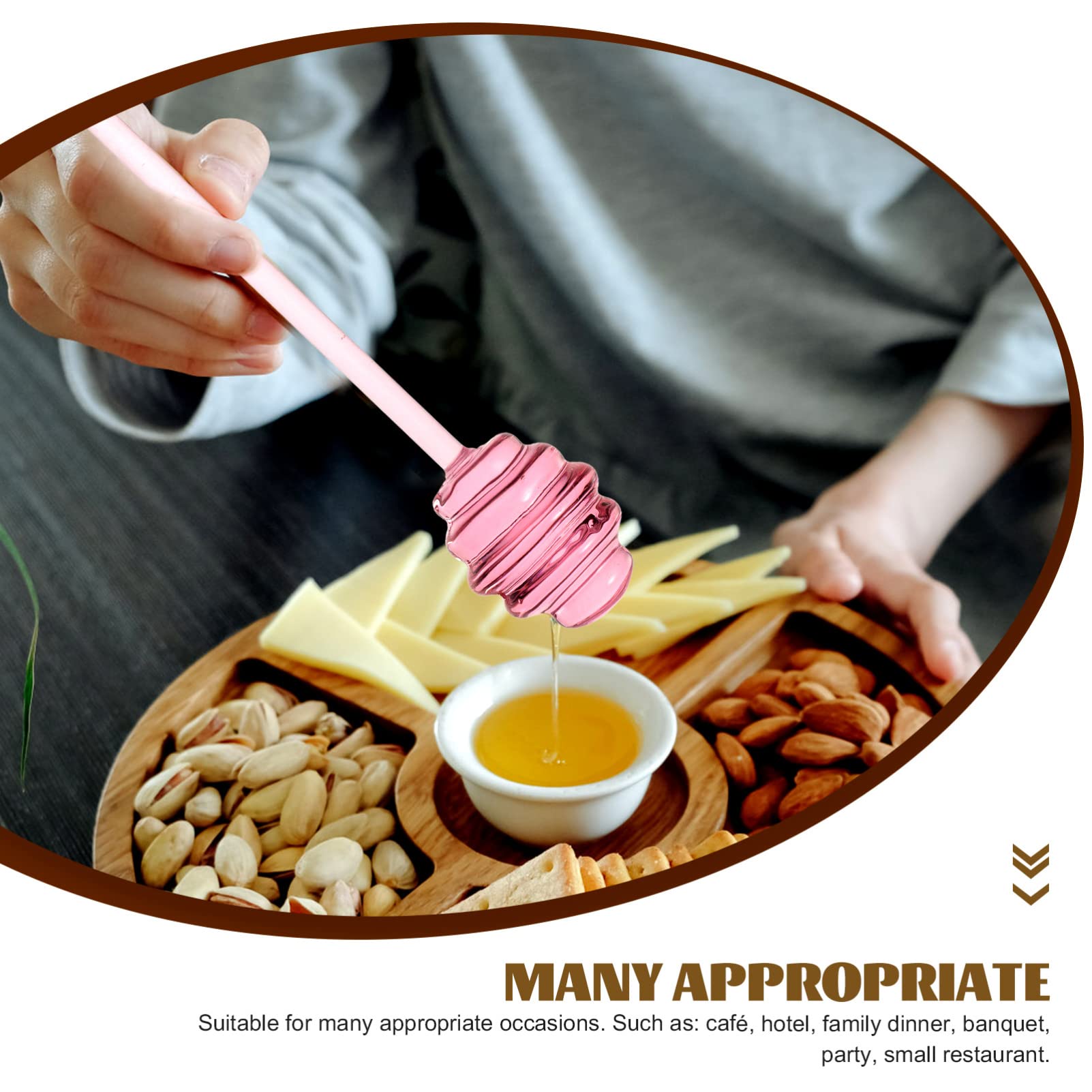 SHERCHPRY Glass Pot Honey Stirring Stick Glass Honey Dipper Honey Stir Stick Honey Server Spoon Jam Dipper Syrup Stirrer Honey Dispenser Honey Pot