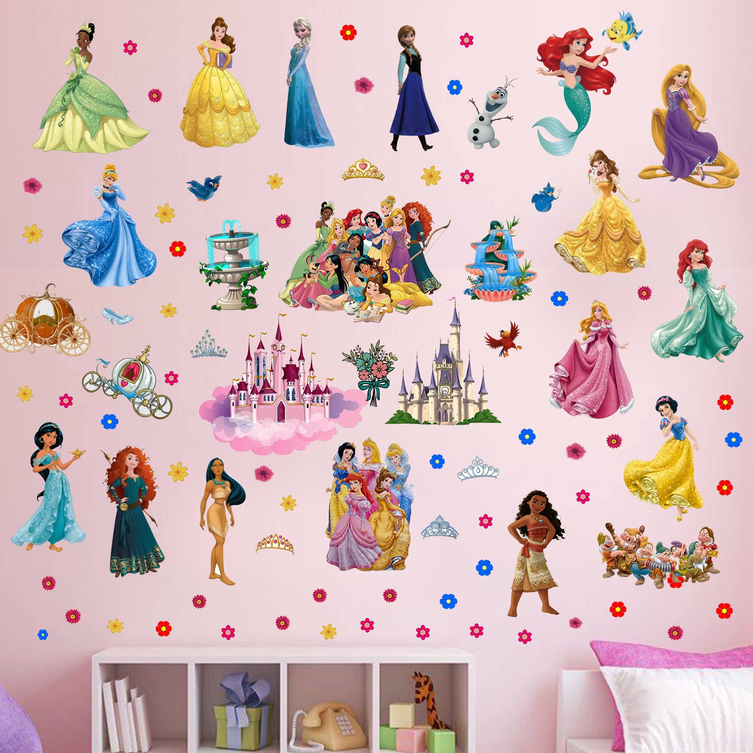 Wall Decals Stickers, Peel and Stick Cartoon Wall Decals Removable Wall Art Decor for Nursery Baby Children's Bedroom Wall Decorations