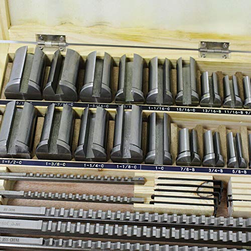 Western Eagle Workshop 30Pcs Keyway Broach Sets HSS Inch Industrial Tools for Lathe, Teeth Keyway Size:B -1/8", B - 3/16", C - 1/4", C - 3/8", C - 5/16"