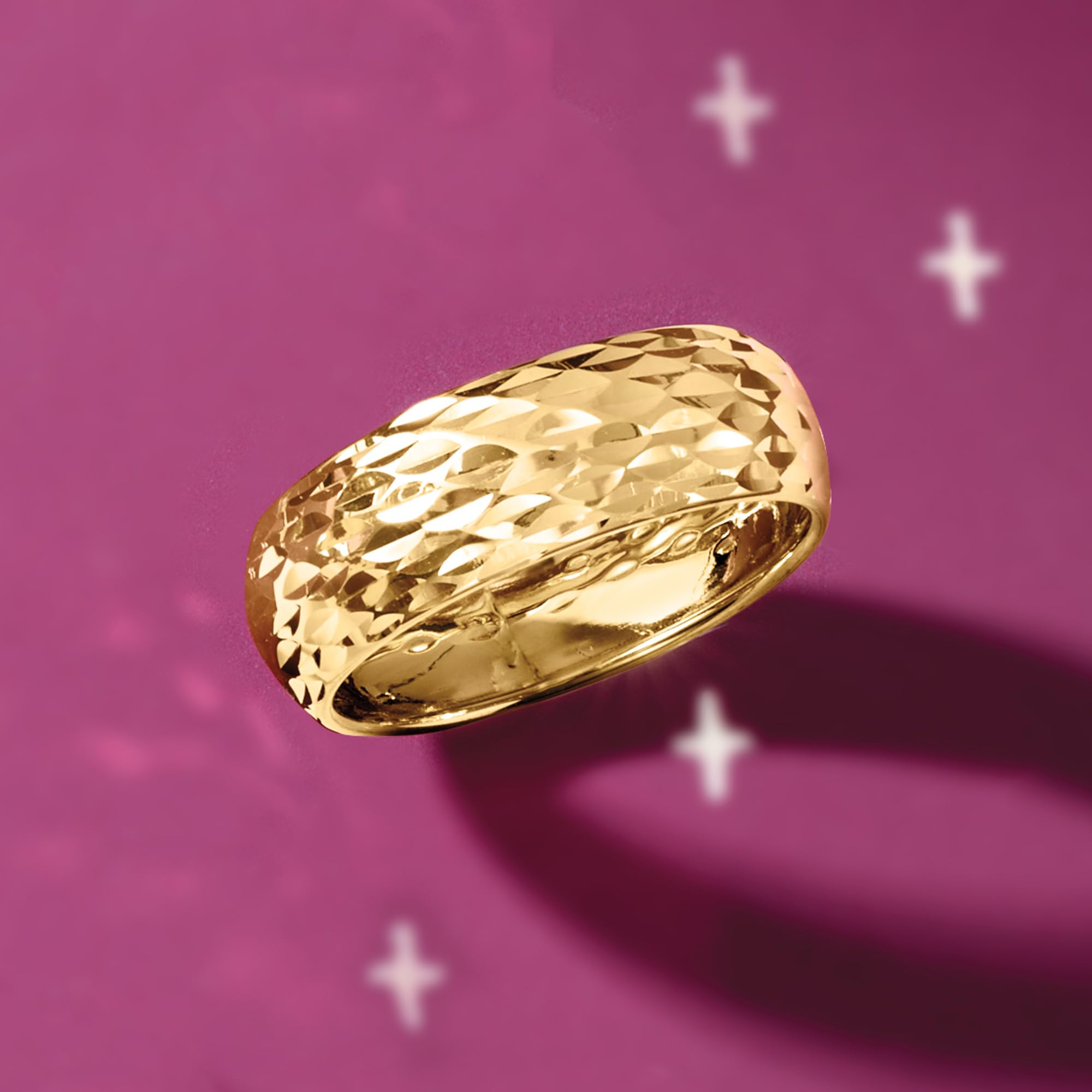 Ross-Simons Italian 14kt Yellow Gold Sparkle-Pattern Ring. Size 5