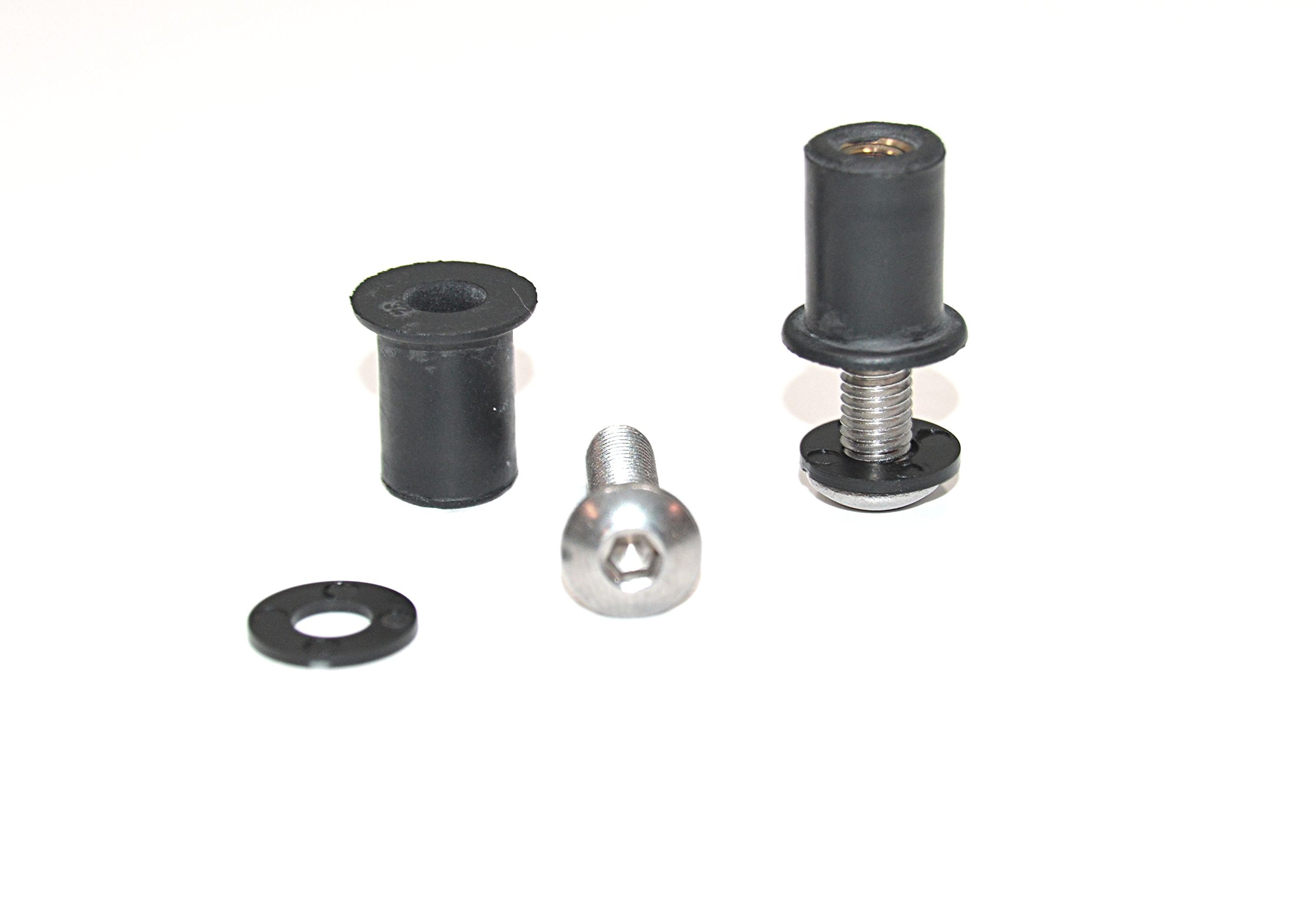 Marine Masters Expanded Deck Rigging Kit Accessory for Kayaks Canoes and Boats with Wellnuts (Black Stainless Steel)