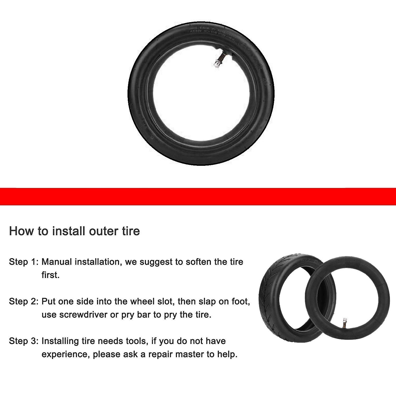 Maxmartt Outer Inner Tire Set for Xiao-mi M365, Non-Slip Rubber Tyre Compatible for Xiaomi M365 Electric Scooter Replacement Wheels(8.3Inch)