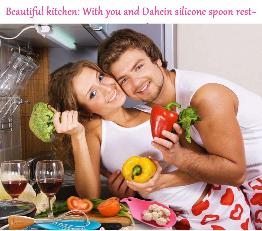 Spoon Rest Dahein Spoon Rest for Stove Top Spoon Holder Spoon Rest for Kitchen Counter Silicone Spoon Rest Spatula Holder (7.6 x 4 in)