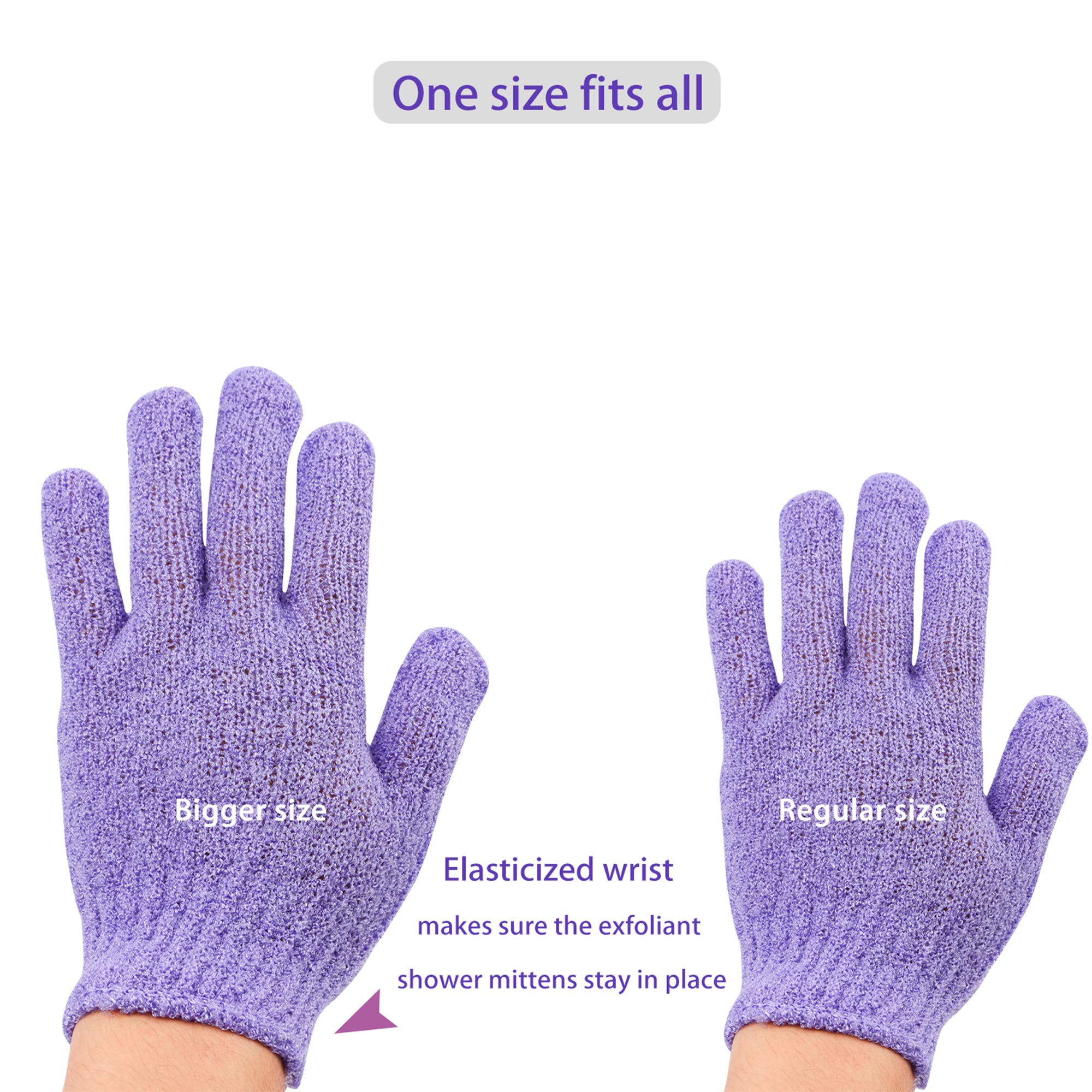 Mooerca 12 Pairs Double Sided Exfoliating Gloves Body Scrubber Scrubbing Glove Bath Mitts Scrubs for Shower, Body Spa Massage Dead Skin Cell Remover, 12 Colors