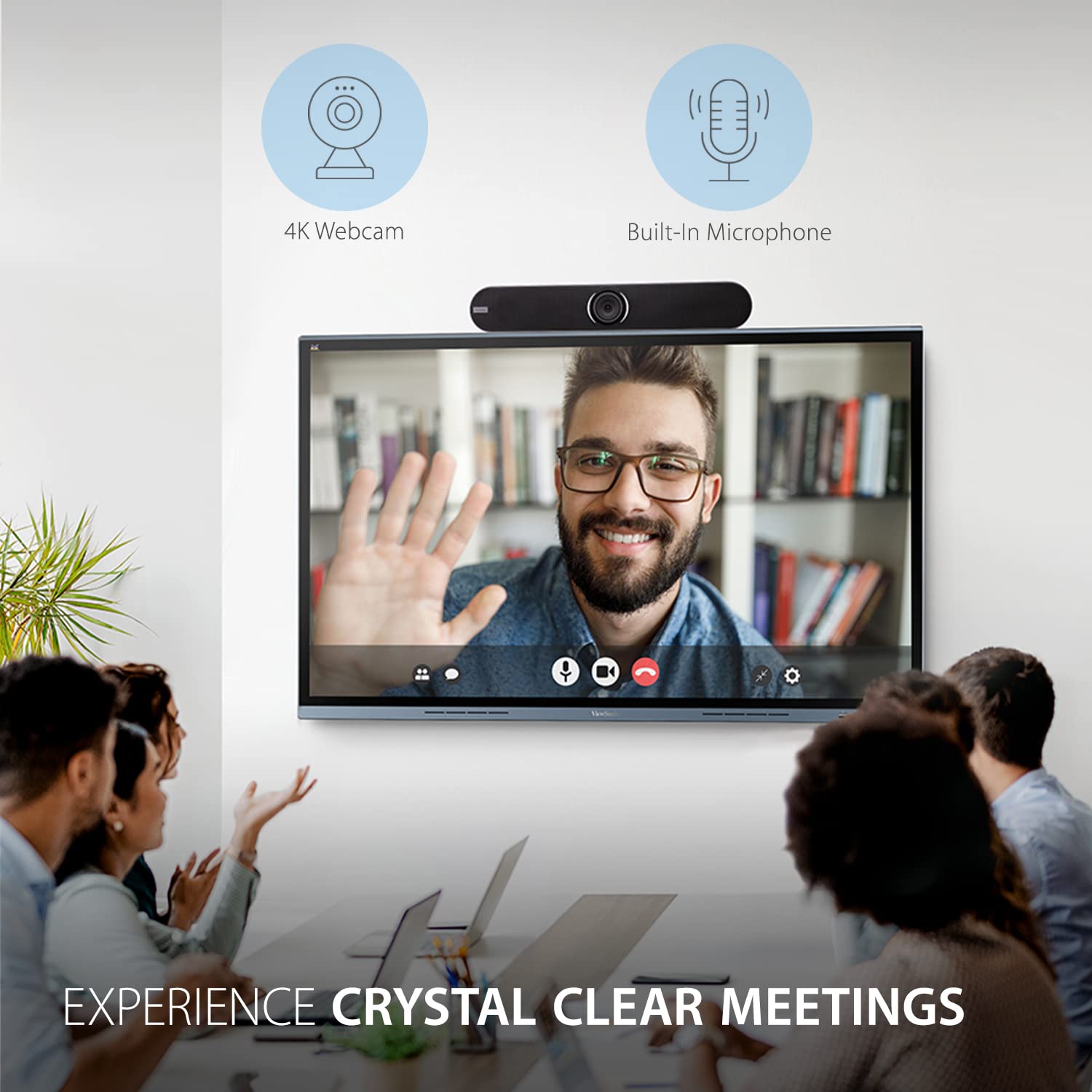 ViewSonic VB-CAM-201 4K Video Conference Web Camera with Built-in Microphone, 120 Degree Wide-Angle Lens for Zoom/Teams/Skype Remote Meetings and Calls