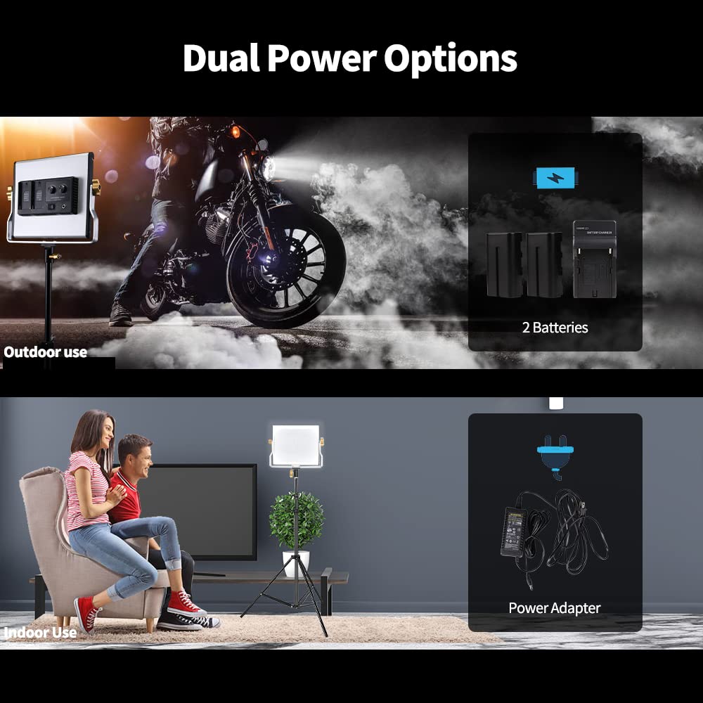 Video Lighting Kits, Dimmable Bi-Color 420 LED Video Light with Light Stand and 3 Carrying Bags, led Photography Lighting for YouTube Studio Photography, Video Shooting