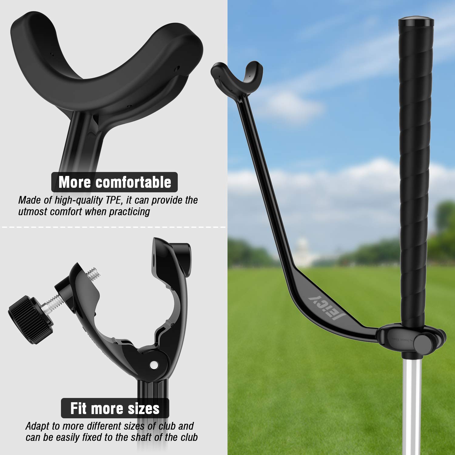 VAAGHANM Golf Swing Trainer Aid Golf Training Aids to Keep Head Still Golf Training Equipment (Black)