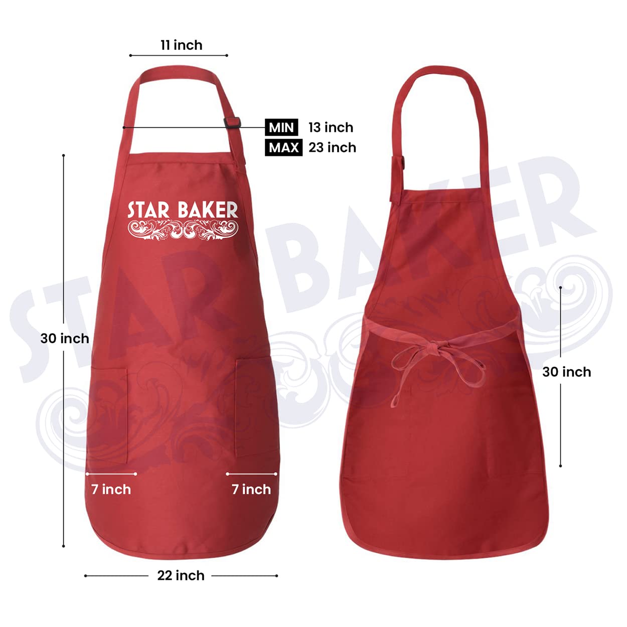 Star Baker Funny Amateur Baker American British Baking Show Pastry Chef Gift Kitchen Apron Red