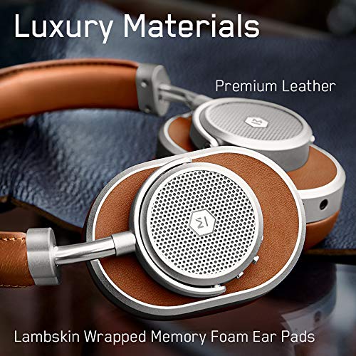 MASTER & DYNAMIC MW65 Active Noise-Cancelling (ANC) Wireless Headphones β Bluetooth Over-Ear Headphones with Mic, Silver/Navy