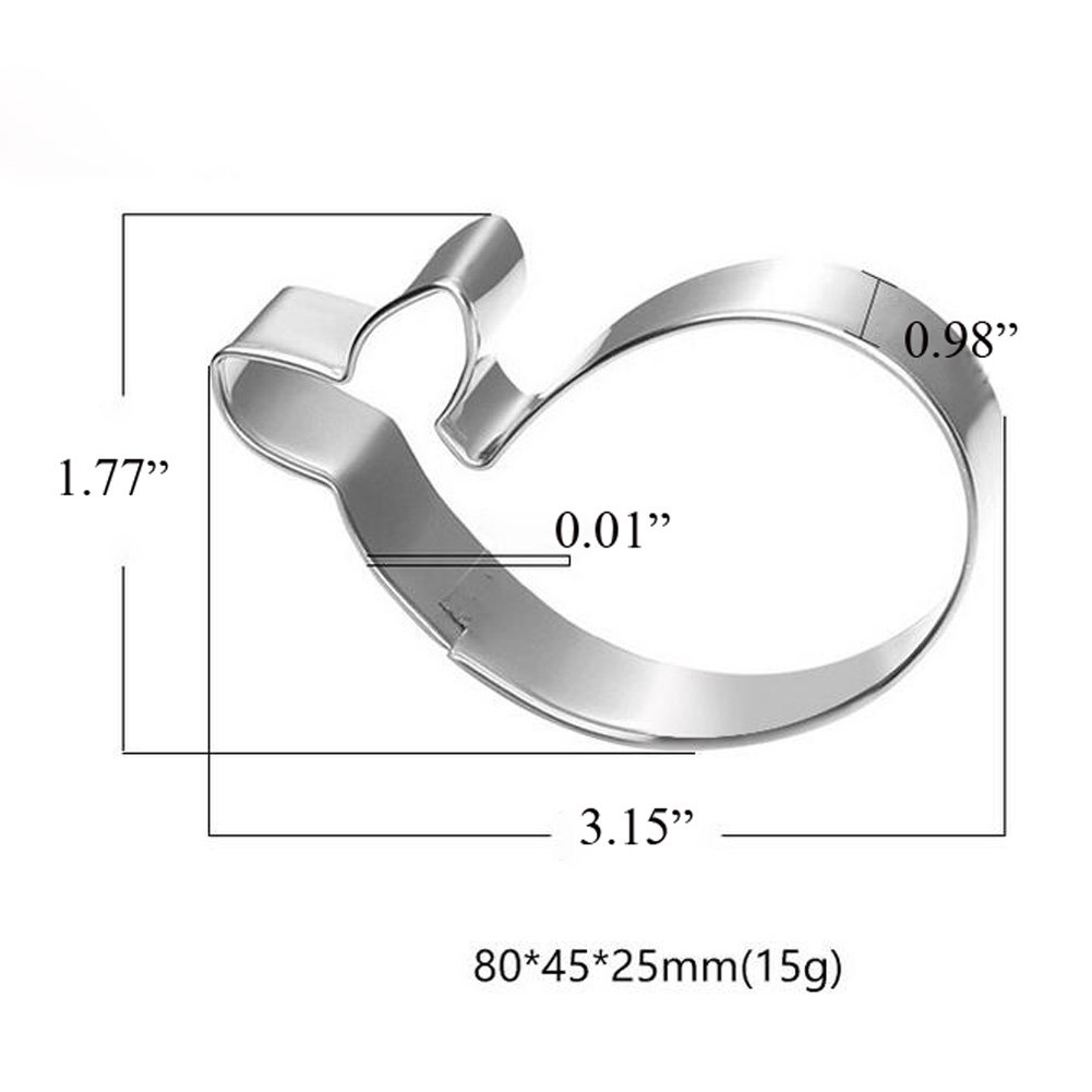 Whale Cookie Cutter - Food Grade Stainless Steel