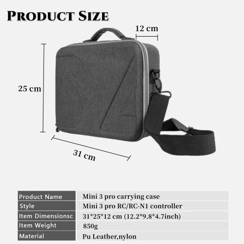 Sunnylife Mini 3 Pro Case, Mini 3 Pro Carrying Case,Compatible with DJI RC or RC-N1Controller, Waterproof Portable Travel Storage case for DJI Mini 3 Pro Accessories.