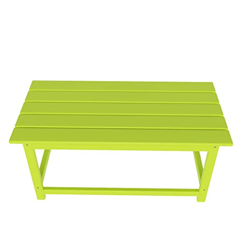 WestinTrends Malibu Outdoor Coffee Table, 35" x 17.5" All Weather Poly Lumber Patio Adirondack Coffee Table for Garden Lawn Porch Balcony, Lime