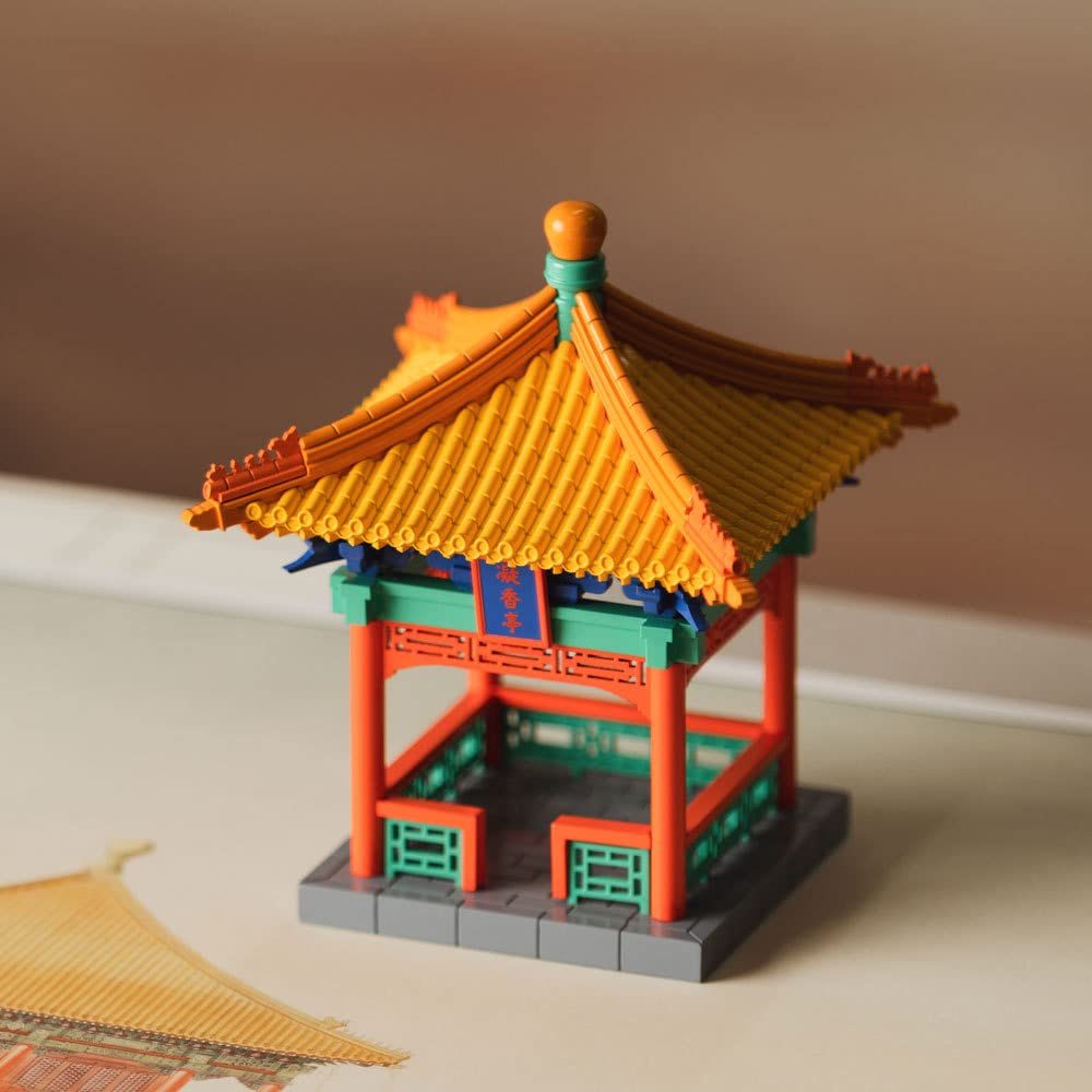 WANFENG Mortise and Tenon Building Blocks Forbidden City Ningxiang Pavilion Ancient Architecture Construction Toy