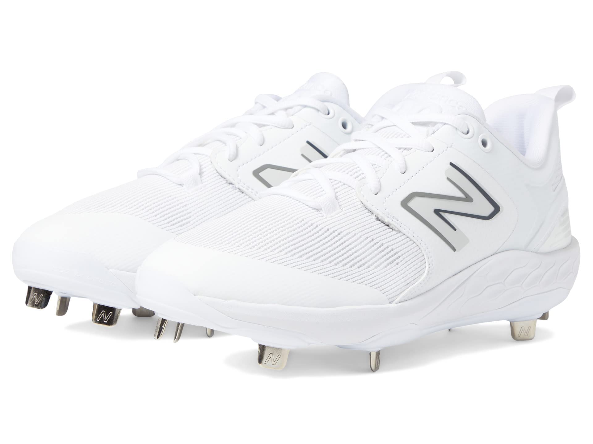 New Balance Men's Fresh Foam X 3000 V6 Metal Baseball Shoe, White/Black, 8.5