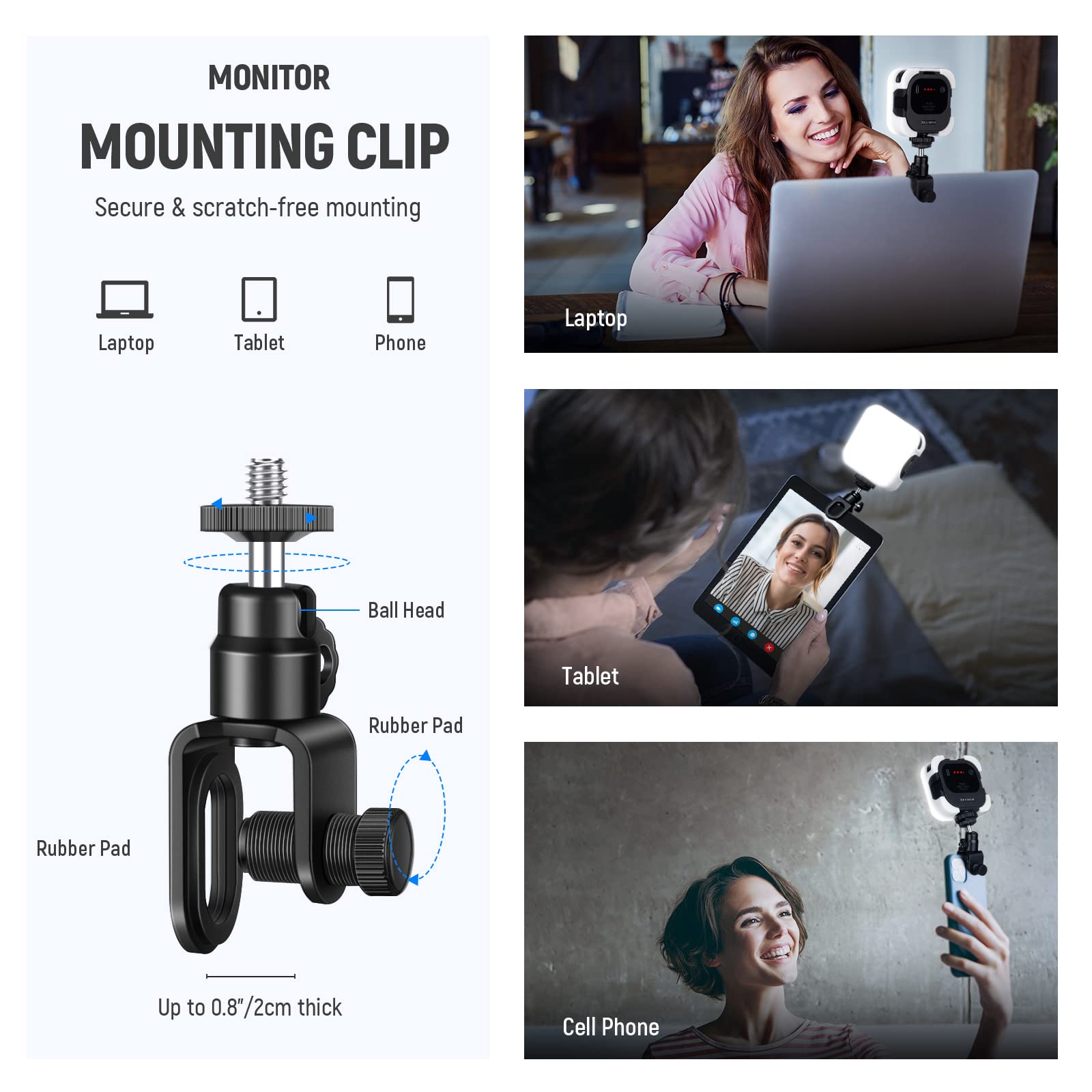 Neewer Ultra Bright Mini LED Video Light - 49 Dimmable High Power LED Panel Video Light Compatible with DJI Ronin-S OSMO Mobile 2 Zhiyun WEEBILL Smooth 4 Gimbal Canon Nikon Sony DSLR Cameras etc