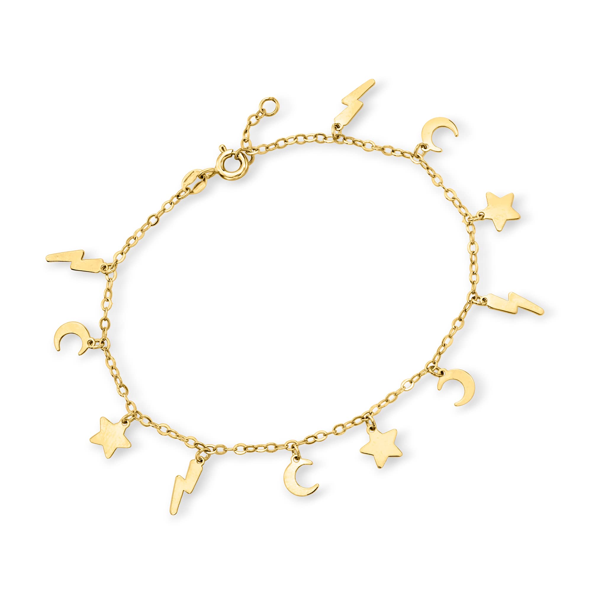 Ross-Simons RS Pure Italian 14kt Yellow Gold Celestial Bracelet. 6.5 inches