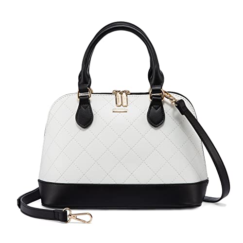 LOVEVOOK Small Purse Crossbody Bags for Women Quilted-White/Black