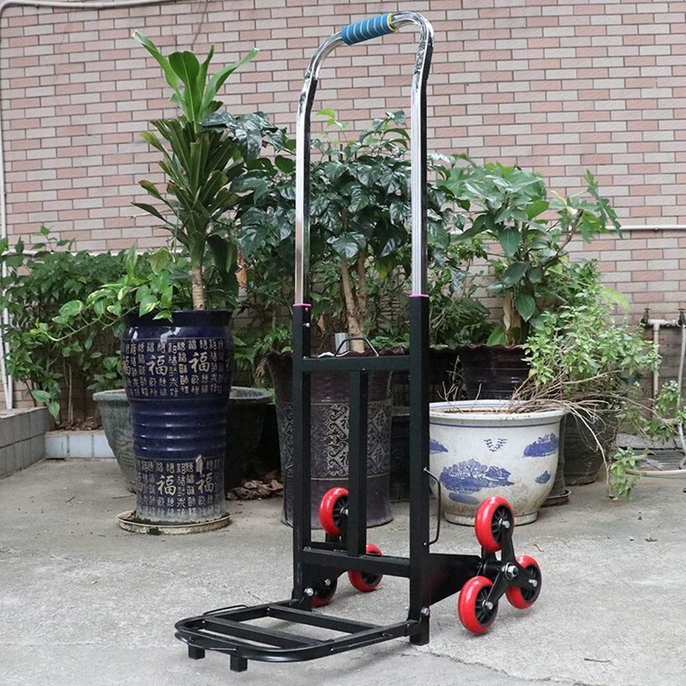 MTYLX Hand Pull Heavy Cart,Folding Trolley Climbing Stair Cart Luggage Trolley Handling Trailer Pull Goods Portable Grocery Cart Suitable for Many Road Surfaces for Luggage, Travel, Auto, Moving and