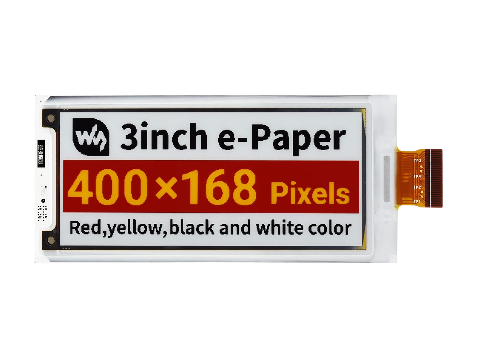 waveshare 3inch E-Paper (G) Raw Display Compatible with Raspberry Pi 4B/3B+/3B/2B/B+/A+/Zero/Zero W/WH/Zero 2W 400Ă168 Resolution SPI Interface Supports Jetson Nano