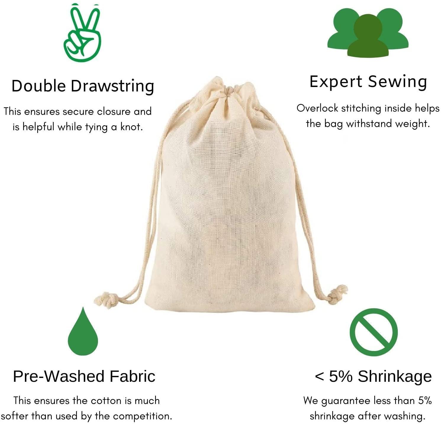 Mayatra's Organic Alexa Do My Laundry Cotton Laundry Bag for Clothes - Travel Organizer - Eco-Friendly 100% Pure Cotton Drawstring Bag - Large Size (Pack Of 1)