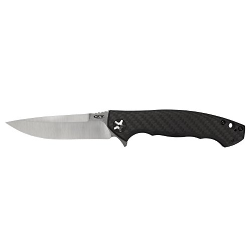 Zero Tolerance 0452CF; Pocket Knife with 4.1β Dual-Finished S35VN Steel Blade, Carbon Fiber Front and Titanium Back Handle Scales, KVT Ball-Bearing Opening, Frame Lock, Deep-Carry Pocketclip; 4.6 OZ.,Large