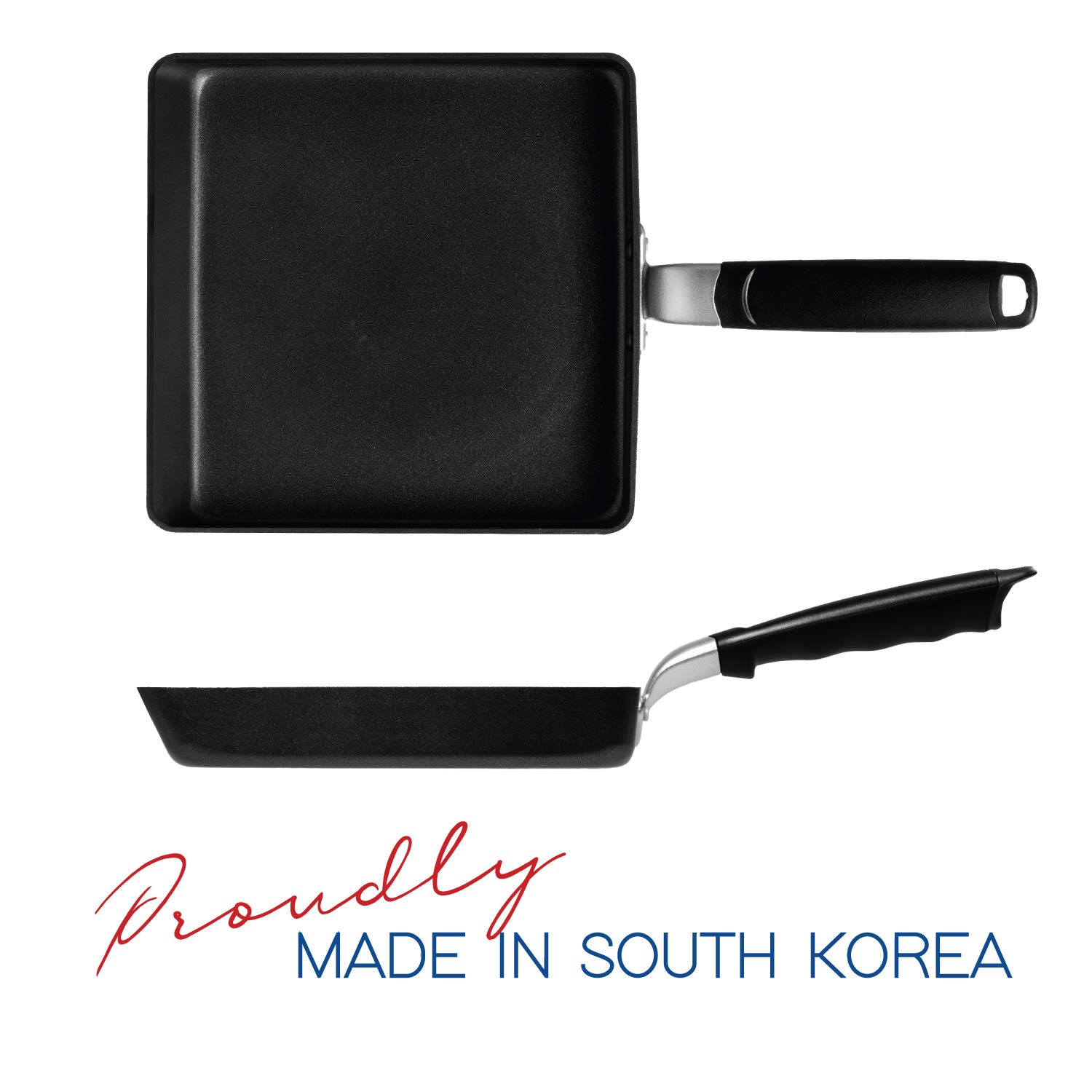TECHEF - Tamagoyaki Japanese Omelette Pan/Egg Pan Skillet, PFOA-Free, Dishwasher Safe, Induction-Ready, Made in Korea (Black/Large)