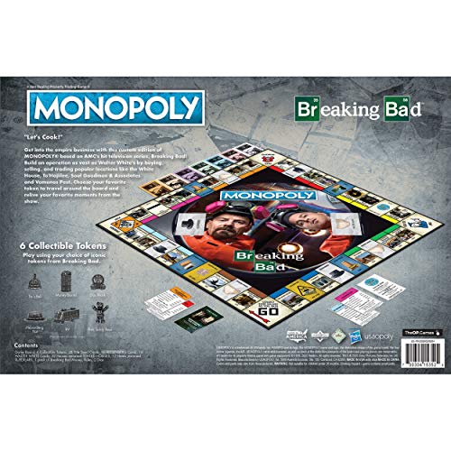 Monopoly Breaking Bad | Based on AMC's Breaking Bad Show | Collectible Monopoly Game Featuring Familiar Locations and Iconic Moments