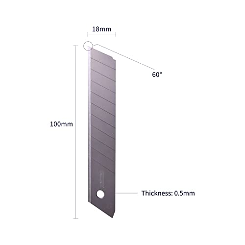 WEXWE 18mm Utility Knife Replacement Blades,60 Degree Snap Off SK4 Steel Blades for Retractable Cutting Knives, Hobby, Craft Knife, Box Cutter 20PCS