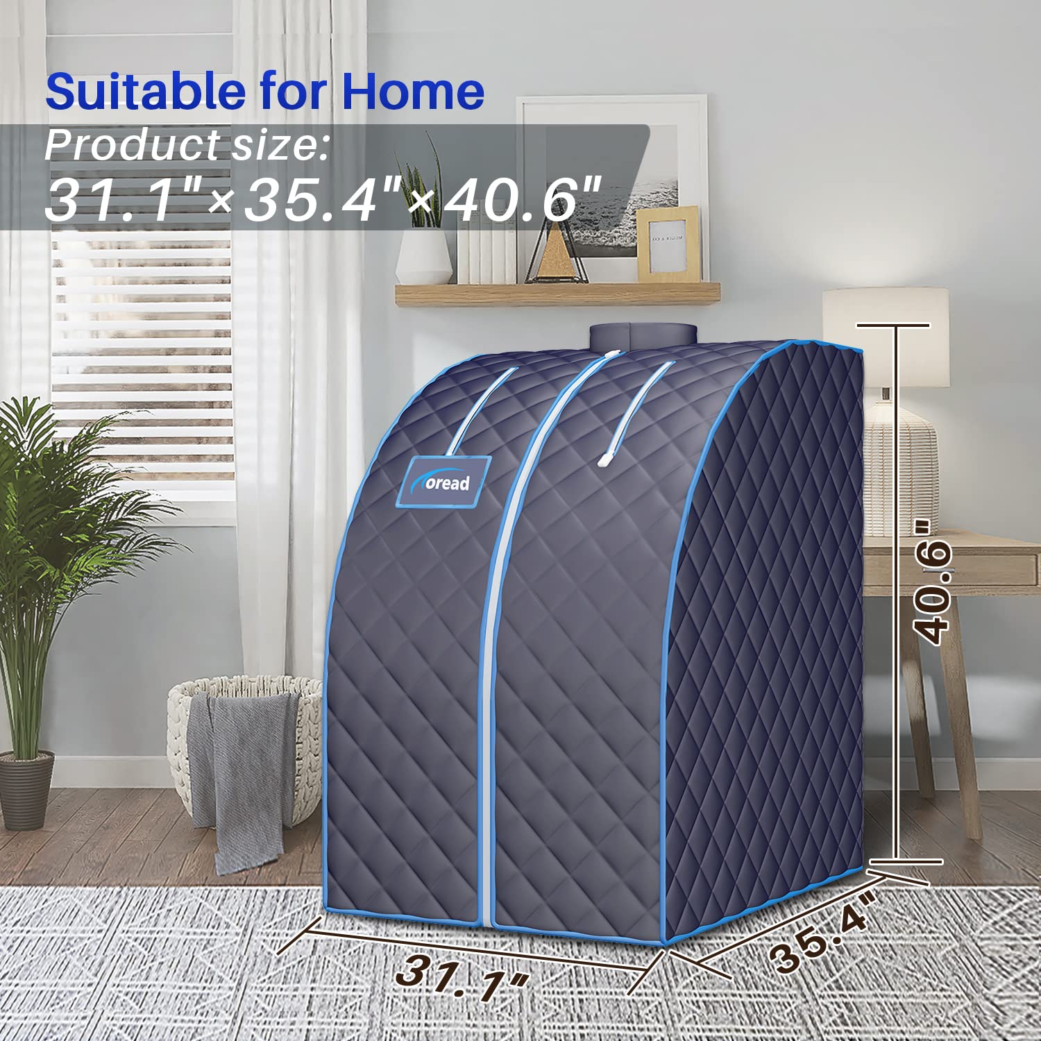 TOREAD Single Person Sauna Portable Folding Steam Sauna with 1000W&2.6L steam Generator, Personal Sauna Tent for Relaxation, Fast Heating in 6 Min, with Remote Control, Black
