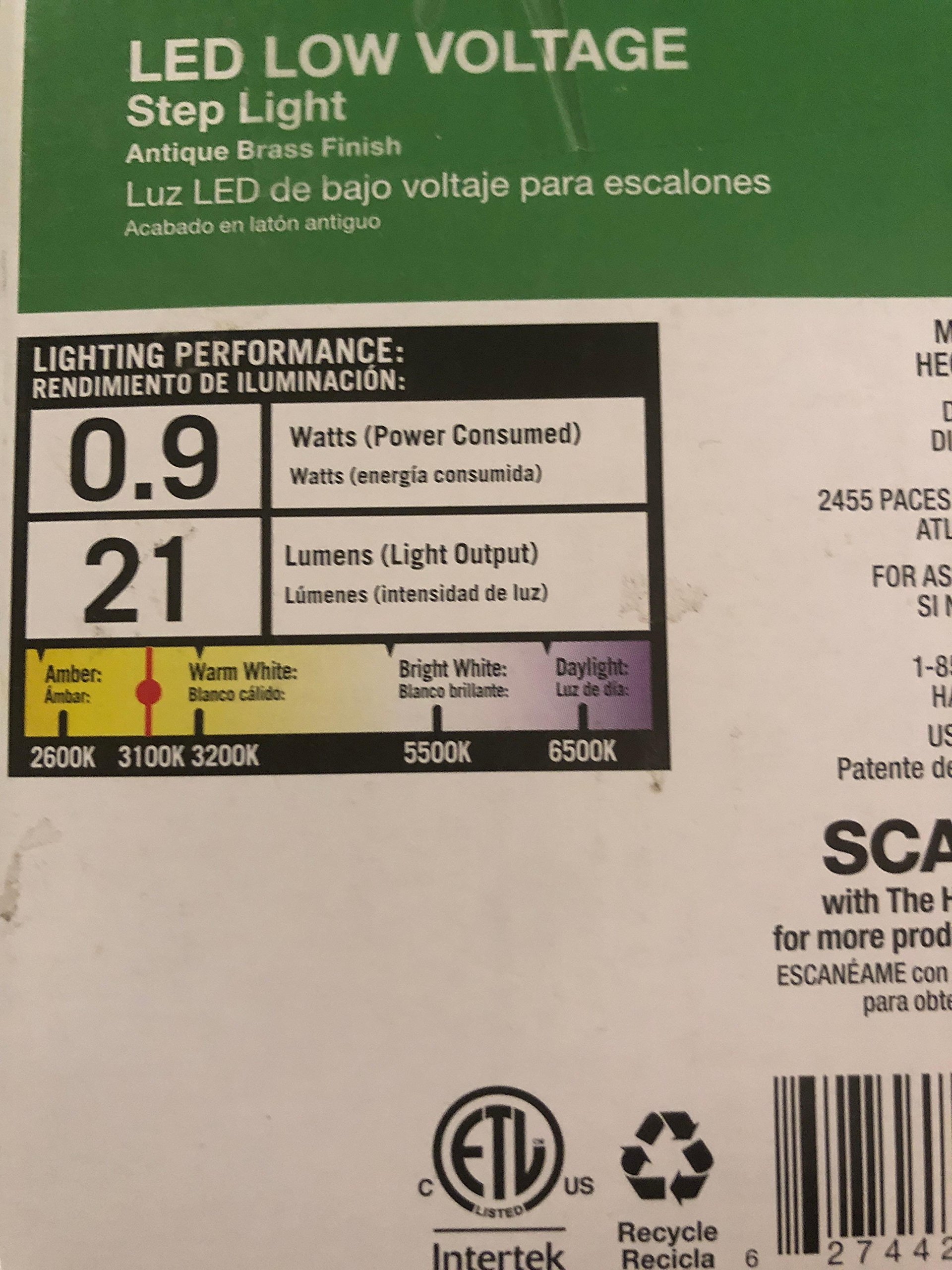 Low-Voltage Antique Brass LED Plastic Clear Stair Light