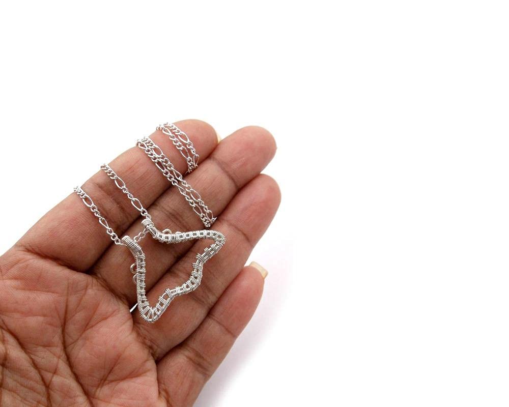 Ring necklace holder sterling silver handmade wire wrapped jewelry with 18″ chain